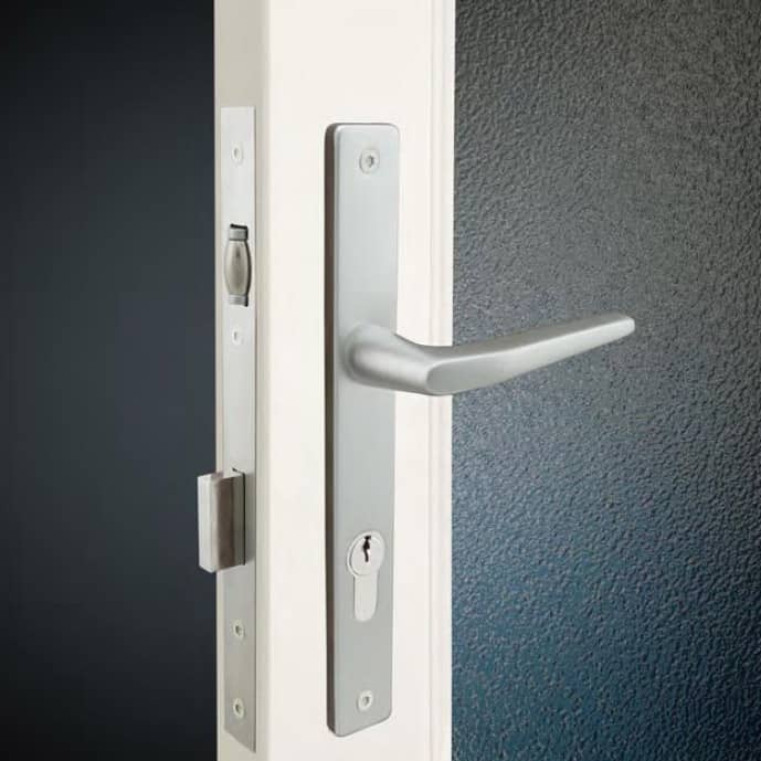 Narrow mortise lock with roller latch, 20/25/30/35mm backset