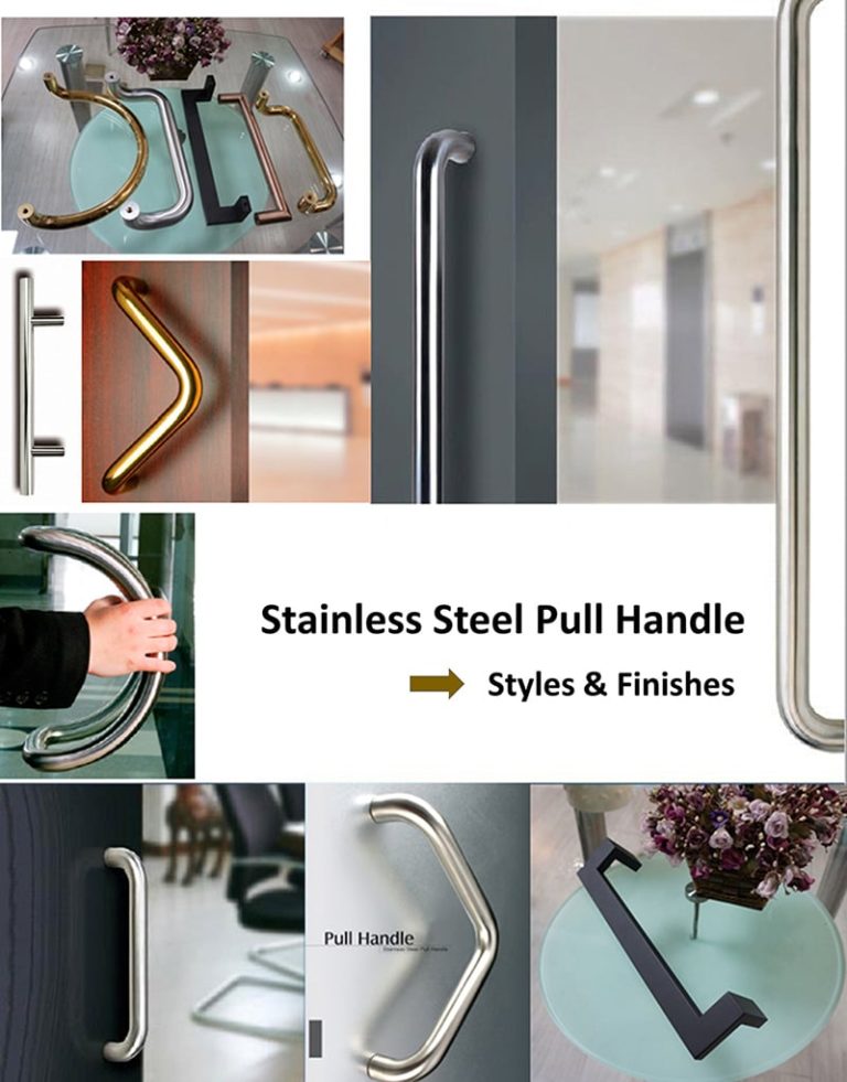 C shaped stainless steel commercial door pull handle