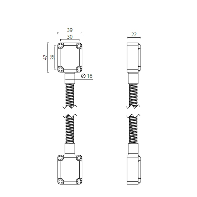 CLS01 wire cable stainless steel door loop, Satin cable loop