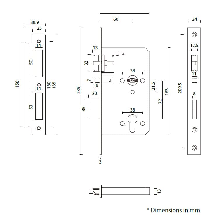 ANSI Grade 1 commercial entrance escape lock ML107206X